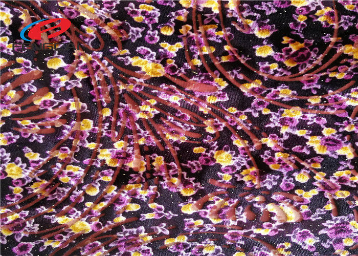 4 Way Stretch Burnout Velvet Fabric 95% Polyester 5% Spandex Fabric For ...