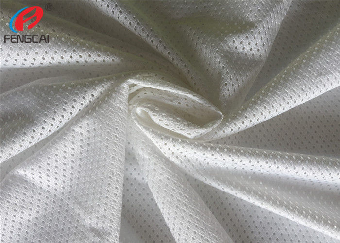 White Colour Breathable Sports Mesh Fabric For Track Suit Polyester ...