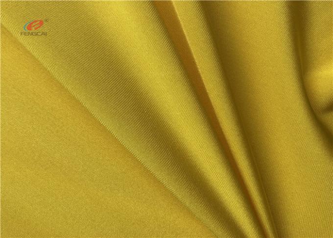 Yellow 4 Way Stretched Dry Fit Polyester Spandex Blend Fabric For ...