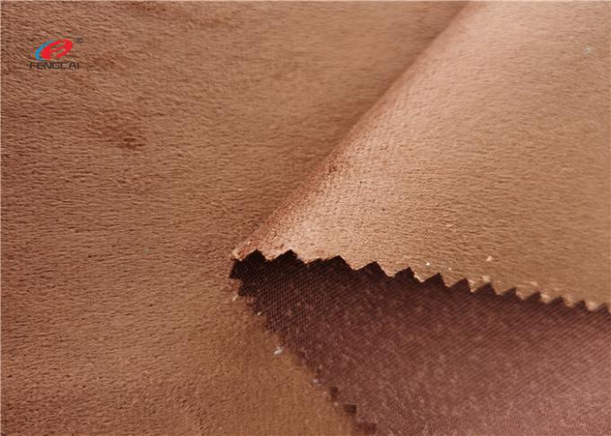 Knitted Polyester 170gsm Stretch Faux Suede Fabric Solid Dyed